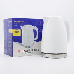 Russell Hobbs Wei&szlig;er Wasserkocher mit Wabenmuster