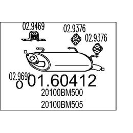 MTS MARKENTECHNIKSERVICEGMBH & CO. KG MTS Endschalld&auml;mpfer f&uuml;r NISSAN 20100BM500 20100BM505 01.60412