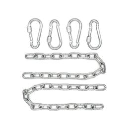 AMANKA 2er Set Hängesessel Kette + 4 Karabiner 66cm silber | Gr.: onesize