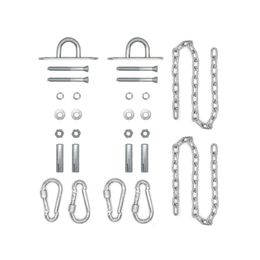 AMANKA 2er Set Deckenhaken mit 100 cm Kette + 4 Karabiner silber | Gr.: onesize