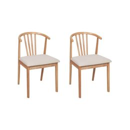 Beliani 2er-Set Esszimmerstuhl CRAIG in Braun/Beige | Gr.: onesize