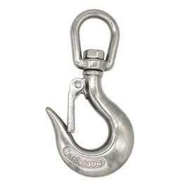 AMANKA Drehwirbel Edelstahl Swivel Tragkraft 150 KG mit Karabiner silber | Gr.: onesize