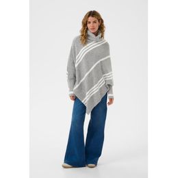 Cream Poncho CRKuma Loose fit in Grey Melange White Stripe | Gr.: onesize