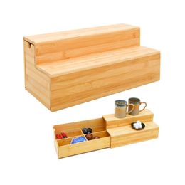 DuneDesign Bambus Holz Treppe für Kaffee und Tee braun | Gr.: onesize