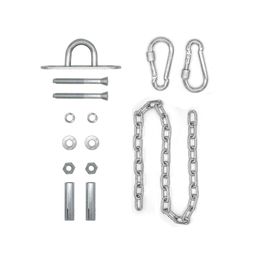 AMANKA Deckenhaken mit 100cm Kette + 2 Karabiner silber | Gr.: onesize
