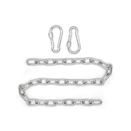 AMANKA Befestigungsset für Hängesessel Kette + 2 Karabiner 100cm silber | Gr.: onesize