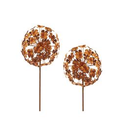 kobolo 2tlg. Set Gartendekoration FLOWERBALL2er in Braun | Gr.: onesize