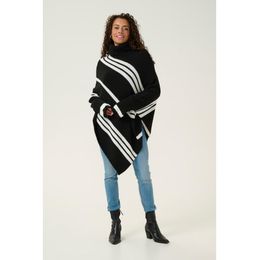 Cream Poncho CRKuma Loose fit in Black Eggnog Stripes | Gr.: onesize