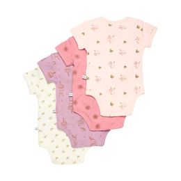 Pippi Babywear Kinder Kurzarmbody "Body SS AO-printed (4-pack)" in Rosa | Gr.: 62