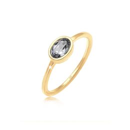 Elli Ring 925 Sterling Silber Oval, Verlobungsring in Gold | Gr.: 54