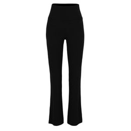 Les Lunes Lange Bootcut-Hose BELLE Warm Flared Leggings Thermo in schwarz | Gr.: M