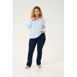 Kaffe curve Langarm-Bluse KCsida Regular fit in Light Blue / Chalk Stripe | Gr.: 50