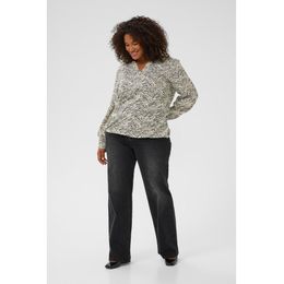 Kaffe curve Langarm-Bluse KCdiana Regular fit in Black Oyster/Turtledove Animal | Gr.: 46