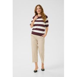 Kaffe Strickpullover KAlizza Regular fit in Fudge / Chalk Wide Stripe | Gr.: XS