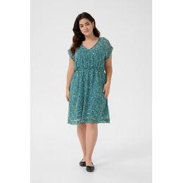 Kaffe curve Kleid KCbelia Regular fit in Teal/Black/White Graphic | Gr.: 54