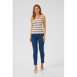 Kaffe &Auml;rmellose KAmorita Slim fit in Silver white/ Blue stripe | Gr.: L