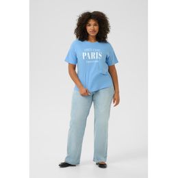 Kaffe T-shirt KAfreja Loose fit in Vista Blue W. Chalk Paris | Gr.: M