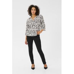 Kaffe Langarm-Bluse KAhaley Regular fit in Chalk w. Black Deep AOP | Gr.: 36