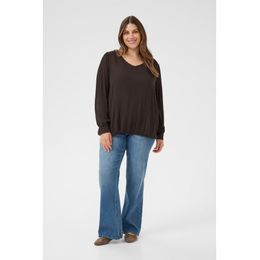 Kaffe curve Langarm-Bluse KCtina Regular fit in Black Coffee | Gr.: 50