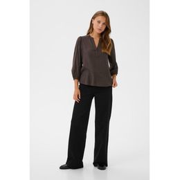 Kaffe Langarm-Bluse KAfrancesca Regular fit in Chocolate Brown | Gr.: 40