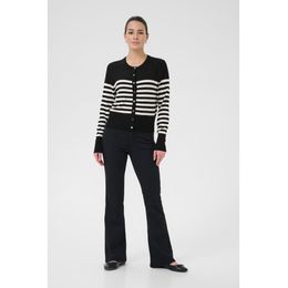 Kaffe Strickjacke KAlizza Regular fit in Black/Turtledove Half Stripe | Gr.: M
