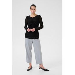 Kaffe Langarm-Shirt KAchai Slim fit in Black Deep | Gr.: S