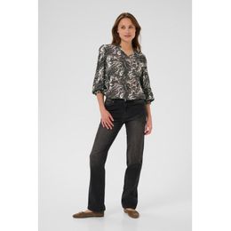 Kaffe Bluse langarm KAlinda Regular fit in Black/Grey Abstract Graphic | Gr.: 38