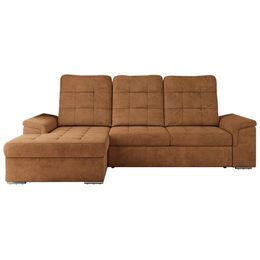 Höffner Ecksofa mit Schlaffunktion Madrito ¦ orange ¦ Maße (cm): B: 256 H: 89 » Höffner