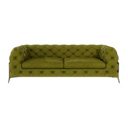 Höffner Chesterfield Einzelsofa Natalie grün Maße (cm): B: 225 H: 75 » Höffner