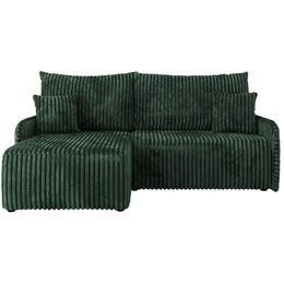 Höffner Ecksofa mit Schlaffunktion Arpa grün Maße (cm): B: 198 H: 93 » Höffner