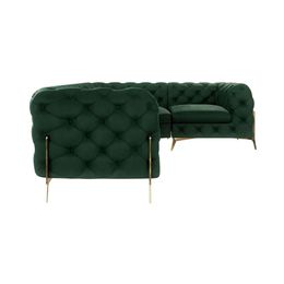 Höffner S-STYLE Chesterfield Ecksofa Natalie ¦ grün ¦ Maße (cm): B: 264 H: 75 » Höffner