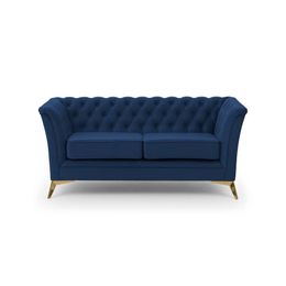 Höffner Chesterfield Einzelsofa Wilhelm blau Maße (cm): B: 175 H: 78 » Höffner