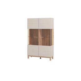 H&ouml;ffner Vitrine Esperia beige Ma&szlig;e (cm): B: 90 H: 146,5 T: 35.0 &raquo; H&ouml;ffner