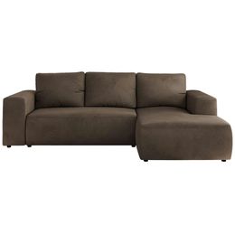 Höffner Ecksofa Beige mit Schlaffunktion Trentino braun Maße (cm): B: 266 H: 89 » Höffner