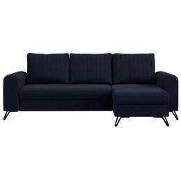 Höffner Ecksofa mit Schlaffunktion Axel ¦ blau ¦ Maße (cm): B: 242 H: 90 » Höffner