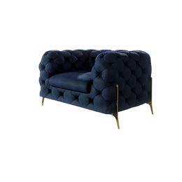 S-STYLE Chesterfield Sessel Natalie &brvbar; blau &brvbar; Ma&szlig;e (cm): B: 125 H: 75 &raquo; H&ouml;ffner