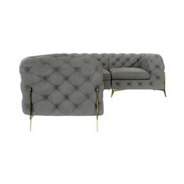 S-STYLE Chesterfield Ecksofa Natalie grau Maße (cm): B: 264 H: 75 » Höffner