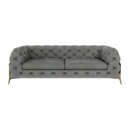 Höffner Chesterfield Einzelsofa Natalie grau Maße (cm): B: 225 H: 75 » Höffner