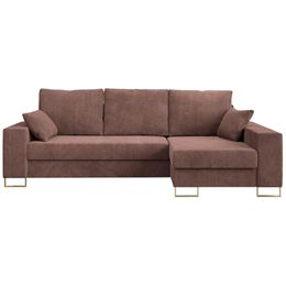 Höffner Ecksofa mit Schlaffunktion Dorain kupfer Maße (cm): B: 242 H: 85 » Höffner