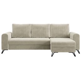 Höffner Ecksofa mit Schlaffunktion Axel ¦ beige ¦ Maße (cm): B: 242 H: 90 » Höffner