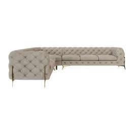 Höffner Chesterfield Ecksofa Natalie ¦ creme ¦ Maße (cm): B: 323 H: 75 » Höffner