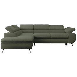 Höffner Ecksofa mit Schlaffunktion Peter ¦ grün ¦ Maße (cm): B: 273 H: 76 » Höffner