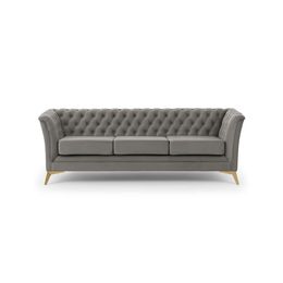 Höffner Chesterfield Einzelsofa Wilhelm grau Maße (cm): B: 237 H: 78 » Höffner