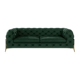 Höffner Chesterfield Einzelsofa Natalie grün Maße (cm): B: 225 H: 75 » Höffner