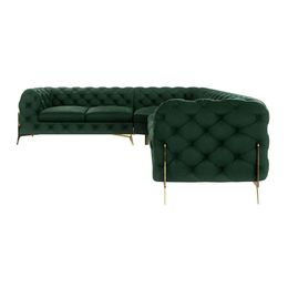 Höffner S-STYLE Chesterfield Ecksofa Natalie ¦ grün ¦ Maße (cm): B: 323 H: 75 » Höffner
