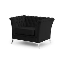 S-STYLE Chesterfield Sessel Wilhelm schwarz Maße (cm): B: 116 H: 78 » Höffner