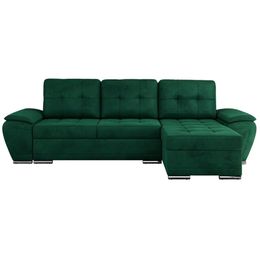 Höffner Ecksofa mit Schlaffunktion Umbria ¦ grün ¦ Maße (cm): B: 271 H: 85 » Höffner