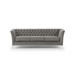 Höffner Chesterfield Einzelsofa Wilhelm grau Maße (cm): B: 237 H: 78 » Höffner
