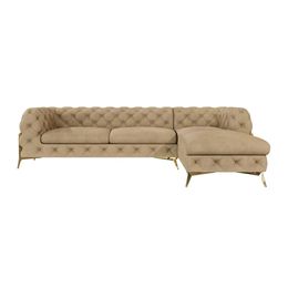 Höffner Chesterfield Ecksofa Natalie beige Maße (cm): B: 305 H: 75 » Höffner