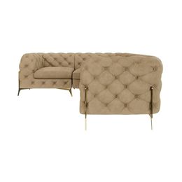Höffner Chesterfield Ecksofa Natalie beige Maße (cm): B: 264 H: 75 » Höffner